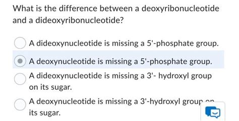 Solved What Is The Difference Between A Deoxyribonucleotide
