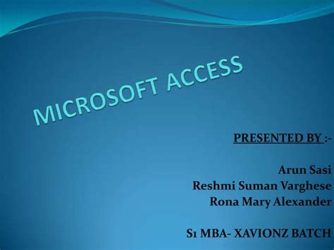 Ms Access Basics Ppt Pptx