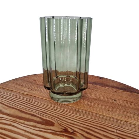 Vase Green Glass Cylinder The Lost Flower Shed
