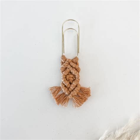 Gold Macrame Paperclip Bookmark Etsy