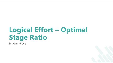 Logical Effort Estimate Optimal Stage Ratio Youtube