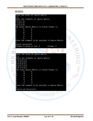 Data Structures Lab C Programs PDF