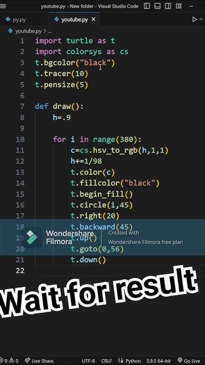 Python Turtle Graphic Design😜😜🥰🥰 Python Coding Status 😍😜 Shorts Programming Turtle Python