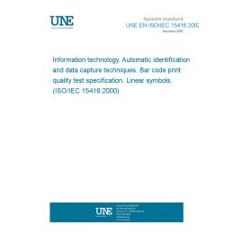 UNE EN ISO IEC 15416 2002 Information Technology Automatic Identification And Data Capture