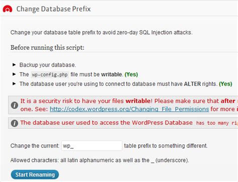 How To Change The Default WP Prefix In Your Database Tables Prefixes