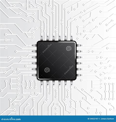 Microchip Technology Electronic Circuit Stock Vector Illustration Of Electricity Energy 54022187