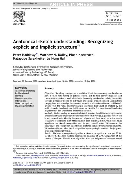 Pdf Anatomical Sketch Understanding Recognizing Explicit And