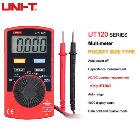 Ut120b Uni T Ut120a Ut120c Handheld Pocket Size Digital Multimeter Auto Range Continuity Buzzer