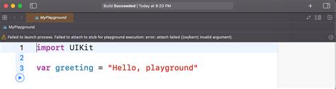 xcode playground 無法執行的問題 failed to attach to stub for playground
