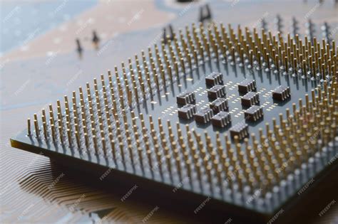 Premium Photo Microprocessor From The Computer Lies On The Motherboard Closeup