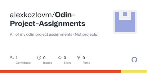 Github Alexkozlovmodin Project Assignments All Of My Odin Project Assignments Not Projects