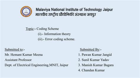 Coding Scheme Information Theory Error Coding Scheme Pptx