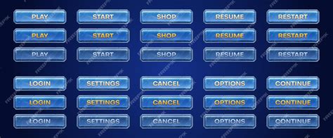 게임 중세 버튼 스프라이트 애니메이션 벡터 세트 무료 벡터