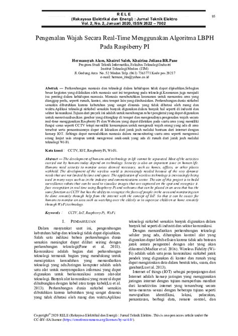 Pdf Pengenalan Wajah Secara Real Time Menggunakan Algoritma Lbph Pada