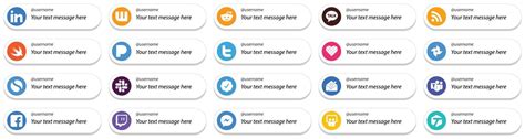 Follow Me Social Media Icons With Customizable Message 20 Pack Such As Microsoft Team Twitter
