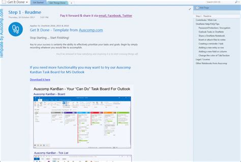 OneNote GTD Templates For OneNote By Auscomp Com