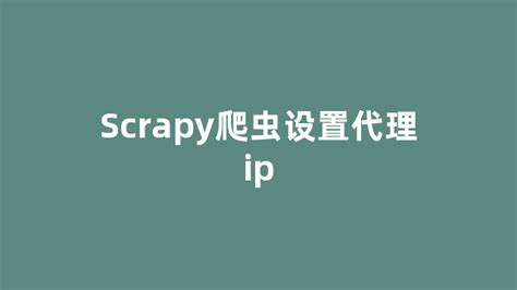 Scrapy爬虫设置代理ip Python基础教程