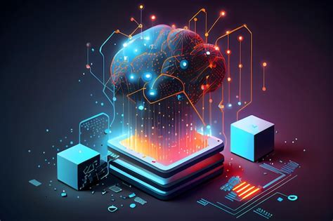 Premium Ai Image Big Data Technology Background Using A Laptop Against The Background Of