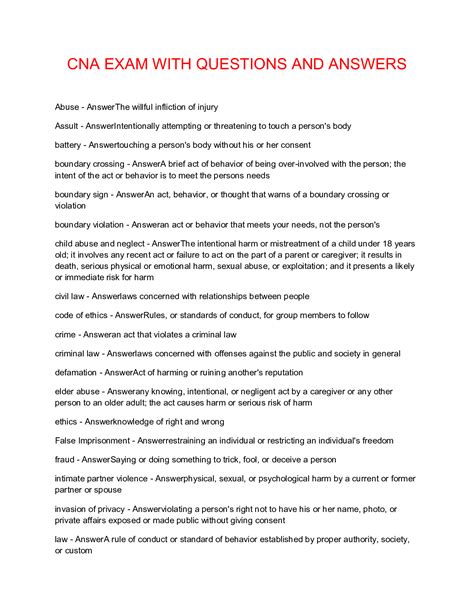 Cna Exam With Questions And Answers Scholarfriends
