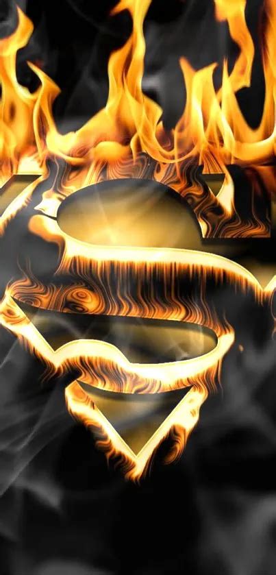 Fiery Superman Emblem Wallpaper Free Download