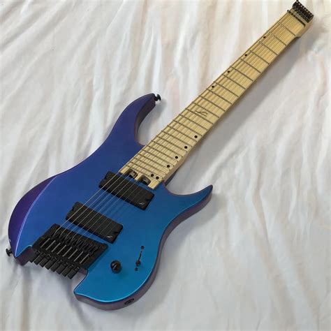 Blue Headless 8 Strings Electric Guitar Import Hardwared Solid Wood Fretboard Free Shipping