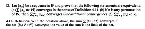 Solved Let αn be a sequence in F and prove that the Chegg