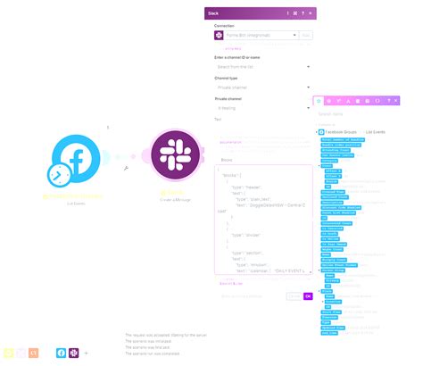 facebook events looping and multiple events [i m new to make and stuck] getting started