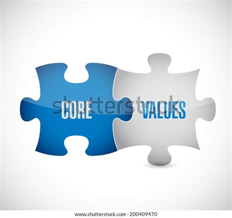 Core Values Puzzle Pieces Illustration Design Stock Illustration
