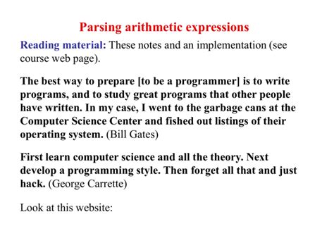 parsing arithmetic expressions