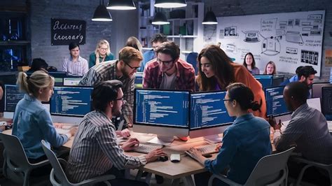 Developing Programmer Team Development Website Design And Coding