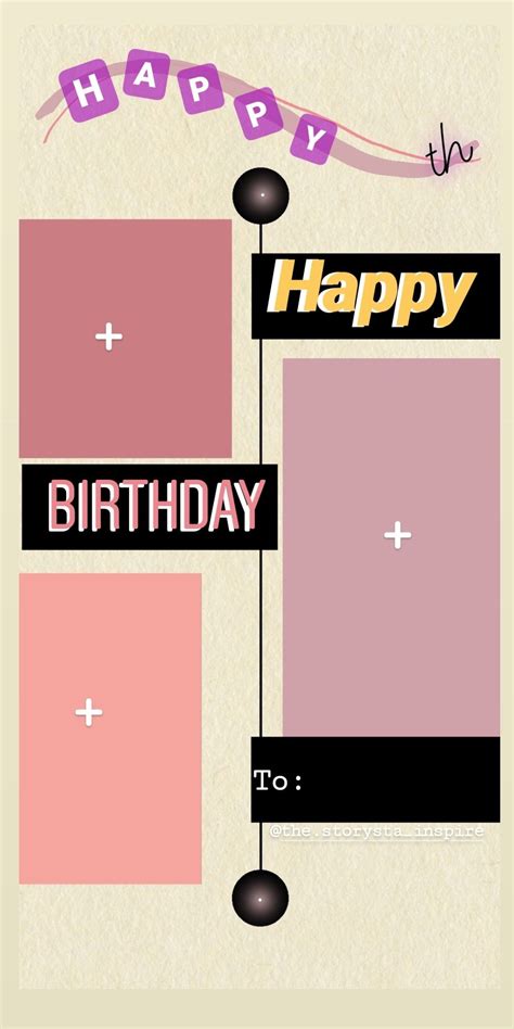Aesthetic Happy Birthday Instagram Story Template Social Media Template