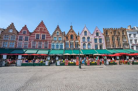 The Market Square Of Bruges In Belgium Premium Photo