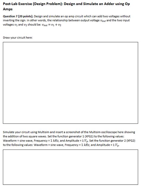 Solved Post Lab Exercise Design Problem Design And Chegg