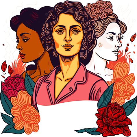 Premium Vector Group Of Adult Women Illustrating International Womens Day With Fictional