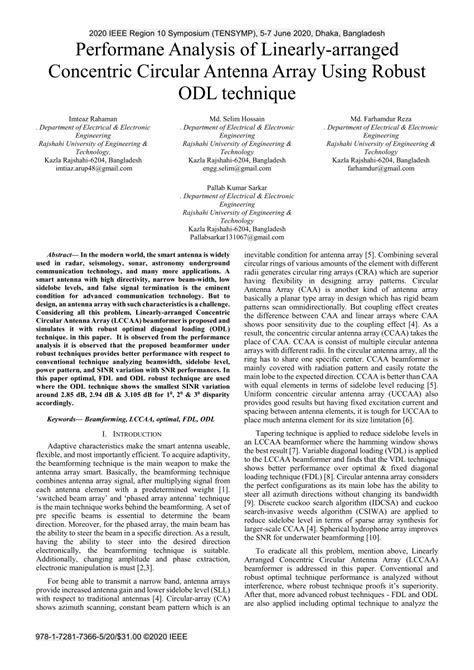 Pdf Performance Analysis Of Linearly Arranged Concentric Circular