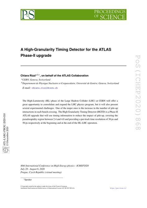 Pdf A High Granularity Timing Detector For The Atlas Phase Ii Upgrade