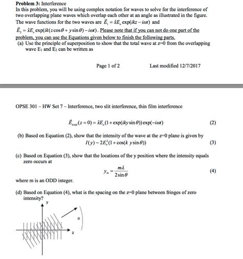 Solved Problem 3 Interference In This Problem You Will Be