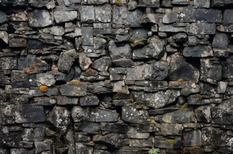 Premium Photo Wall Of Irregular Blocks