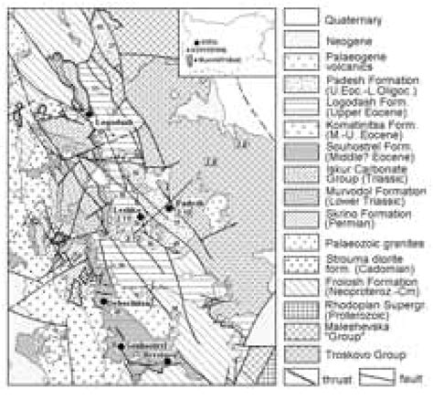 Geological Map Of The Vlahina And Lisiya Horsts And The Padesh Graben Download Scientific