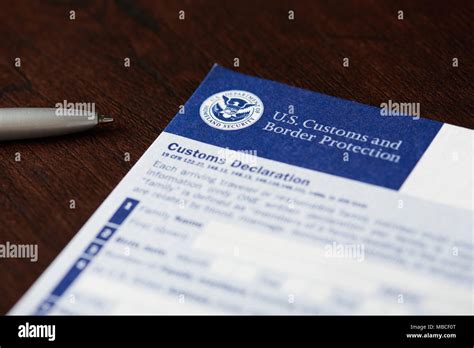 Customs Declaration Form Hi Res Stock Photography And Images Alamy