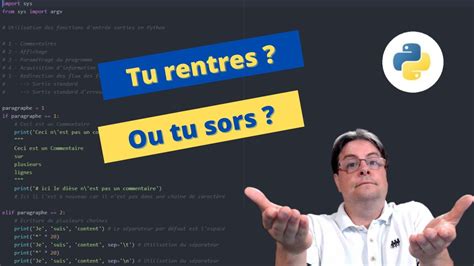 Programmation Python Gestion Des Entréessorties Dun Programme Youtube