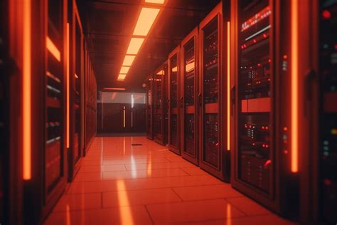Authorities Working In Data Center Room Hosting Server Computer Premium Ai Generated Image
