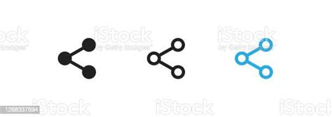 Share Isolated Simple Icon Set Social Button Concept Symbol In Vector