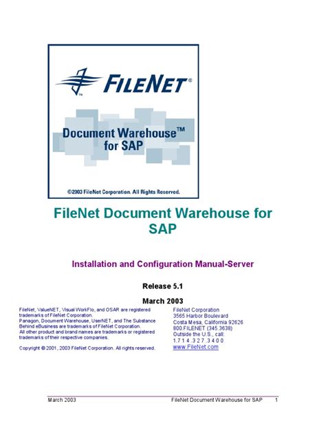 Filenet Document Warehouse For Sap Installation Manual Pdf Server Computing Web Server