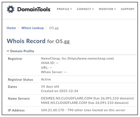 Screenshot Of Whois Records For A Pypi Packages Domain