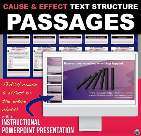 Cause And Effect Text Structure Passages Worksheets Powerpoint For Grades 5 8 Esl Lifeline