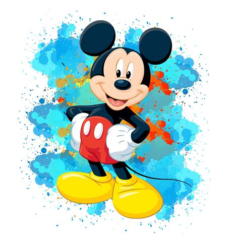 Mickey Mouse Watercolour Background Mickey Mouse Png Clipart Mickey Splash Instant Download