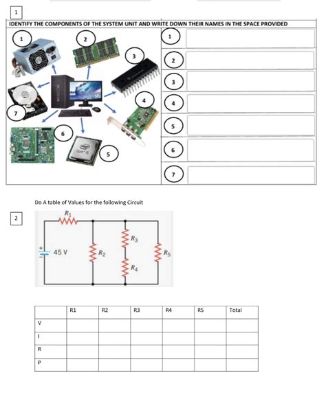 Solved 1 IDENTIFY THE COMPONENTS OF THE SYSTEM UNIT AND Chegg Com