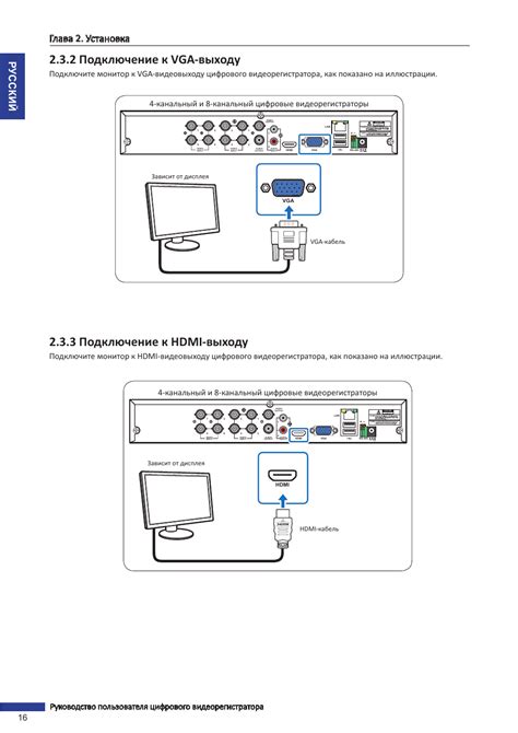 Схема подключения монитора