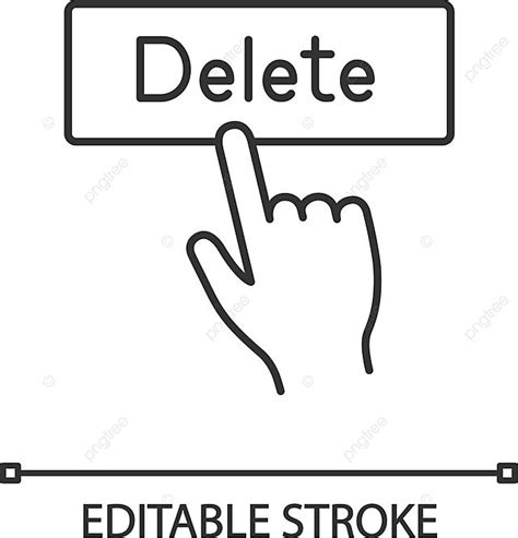 Delete Button Click Linear Icon Illustration Outline Design Vector Illustration Outline